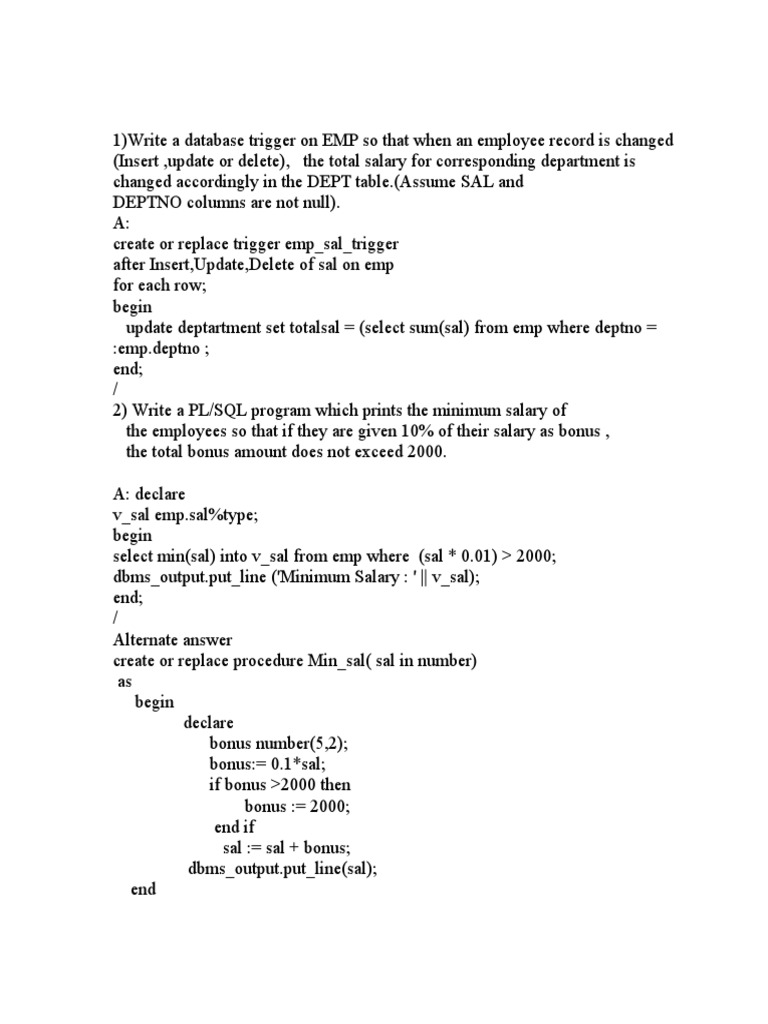 PL SQL Exercises | PDF | Sql | Information Retrieval