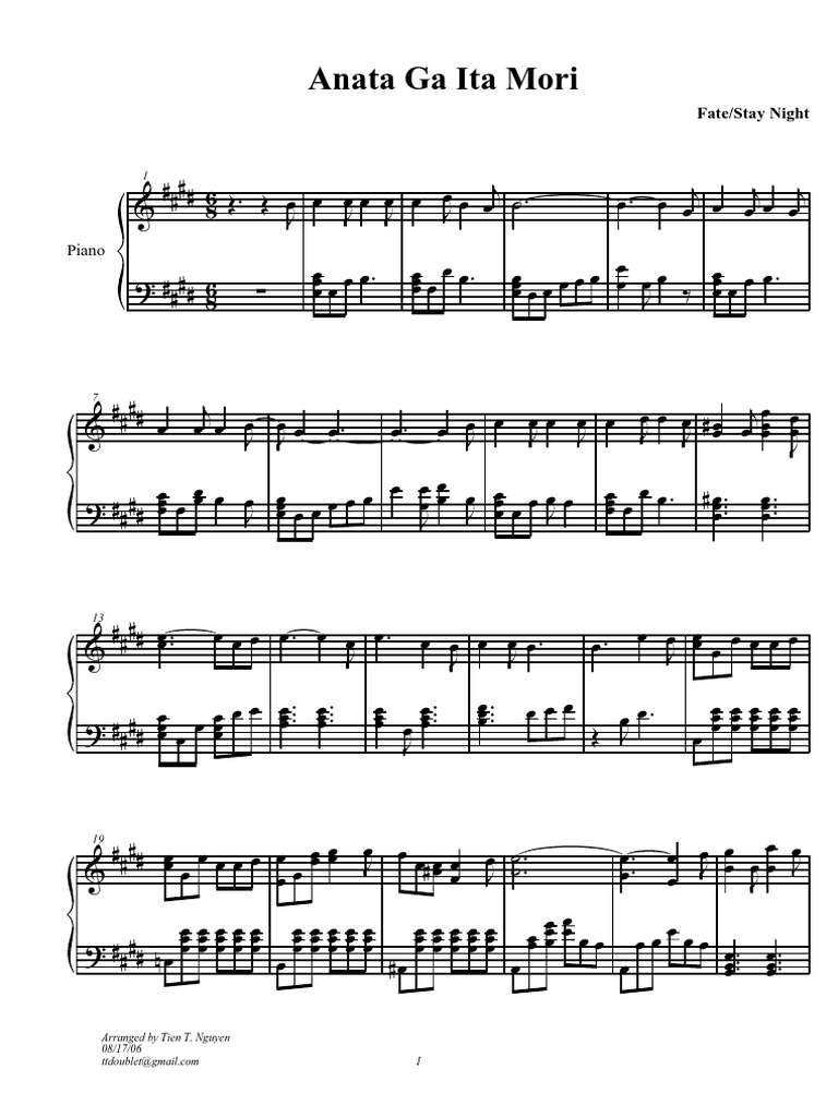 Anata Ga Ita Mori - Fate Stay Night | PDF | Hogar y jardín