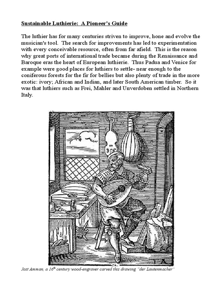 Sustainable Luthierie - A Pioneer's Guide | PDF | Wood | Violin