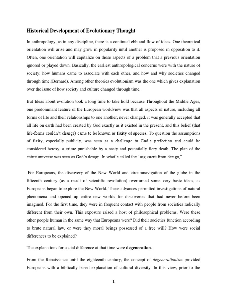1 Assignment On Evolutionary Theory | PDF | Sociocultural Evolution | Evolution