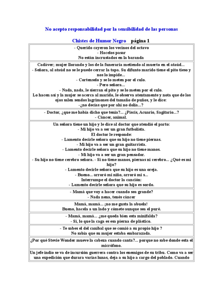 Chistes de Humor Negro | PDF