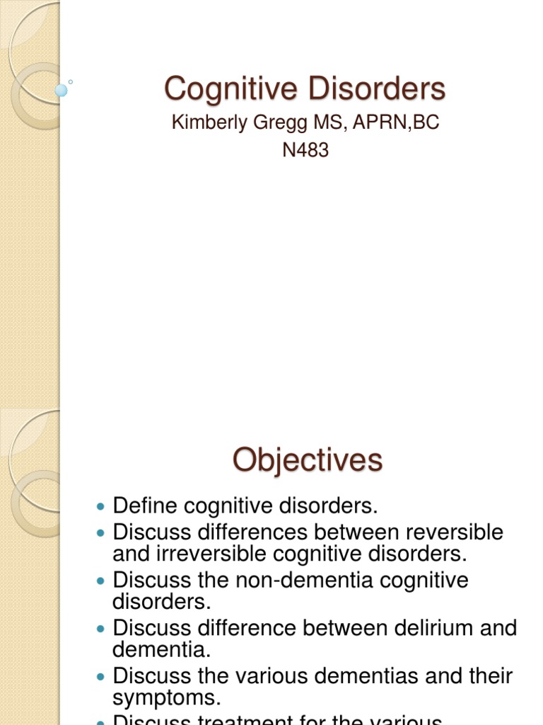 Understanding Cognitive Disorders | PDF | Dementia | Alzheimer's Disease
