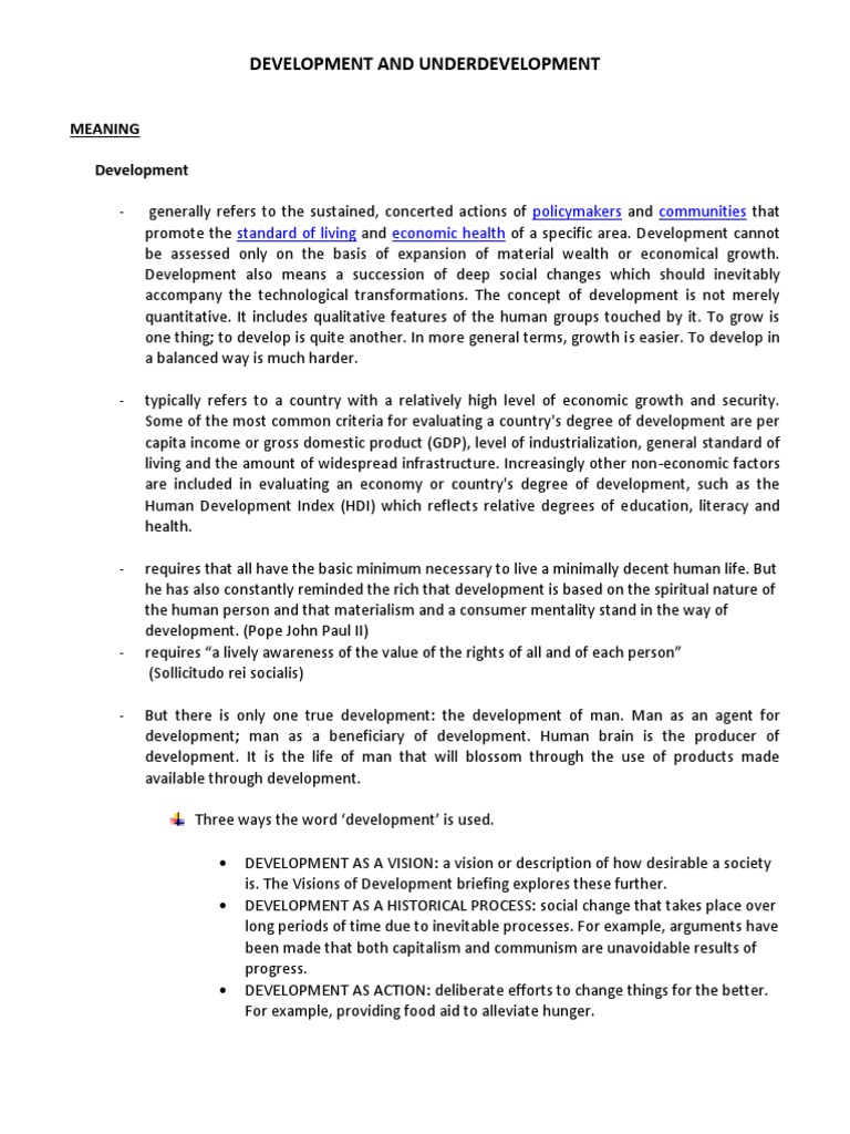 Development and Underdevelopment | PDF | Poverty Reduction | Poverty