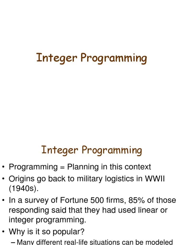 Ip Intro | PDF | Linear Programming | Mathematical Optimization