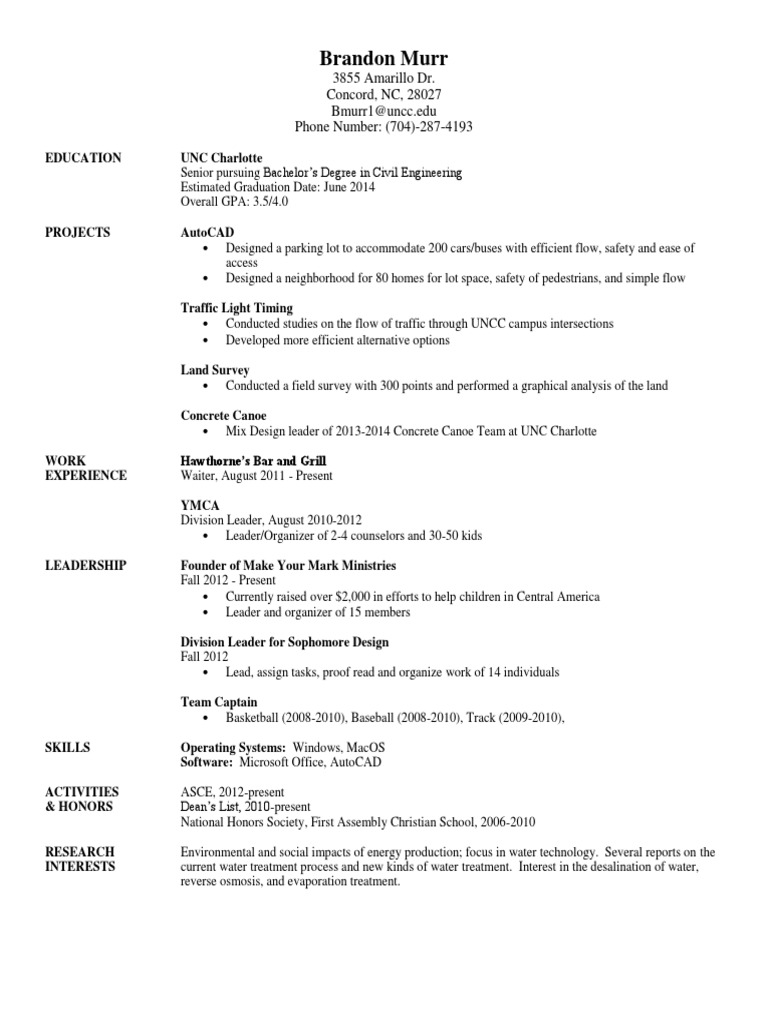 Civil Engineering Student Profile | PDF