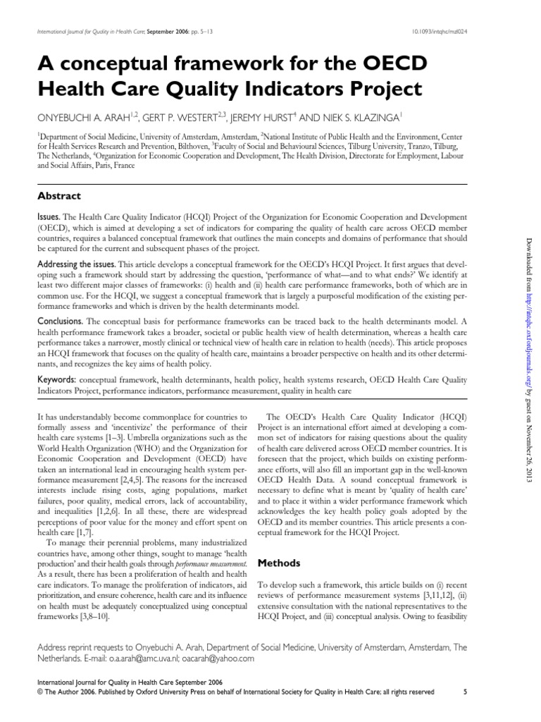 Int J Qual Health Care 2006 Arah 5 13 | PDF | Health System | Health Care