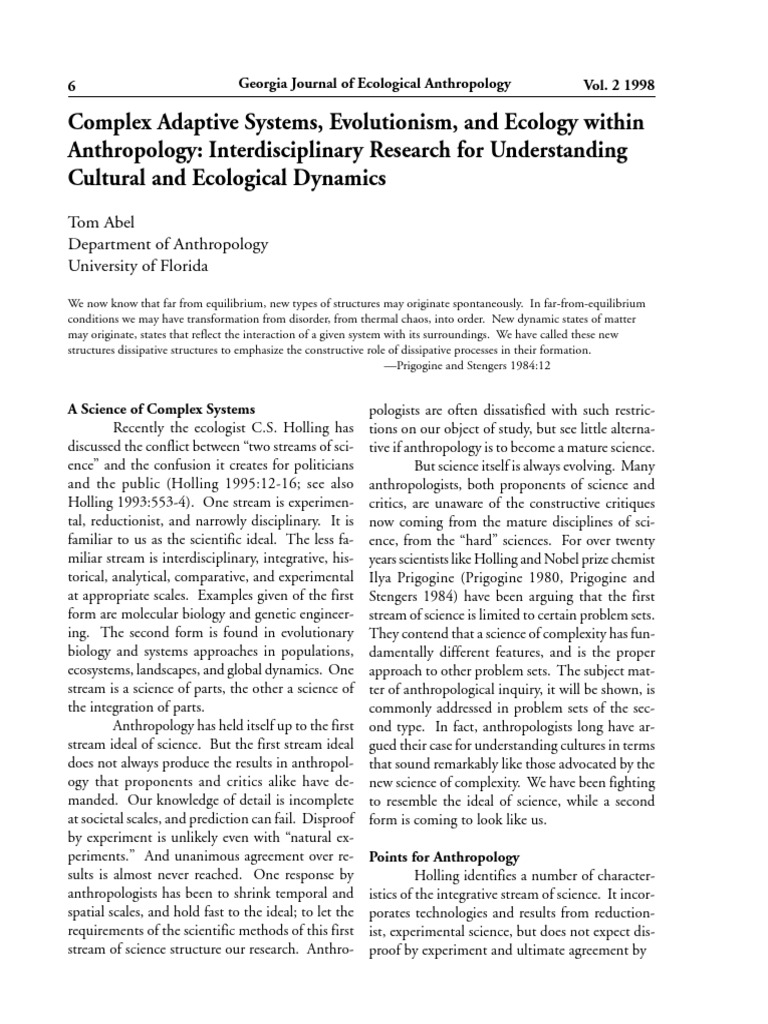 Complex Adaptive Systems | PDF | Ecology | Anthropology