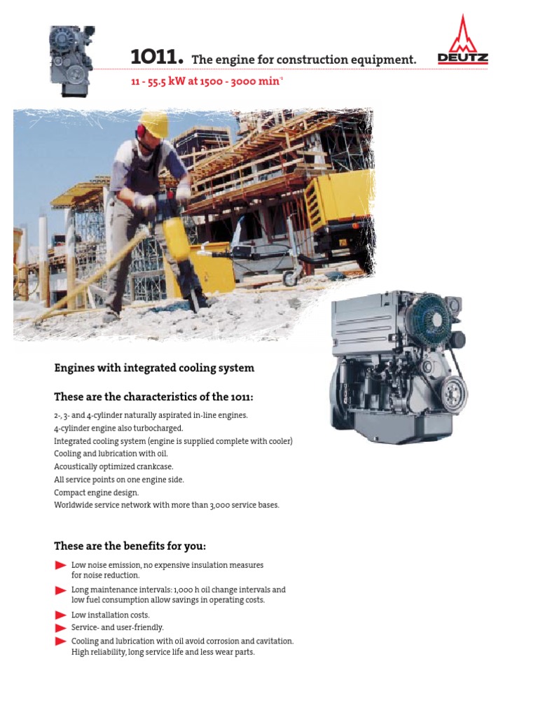 Deutz 1011 Specs | PDF | Engines | Cylinder (Engine)