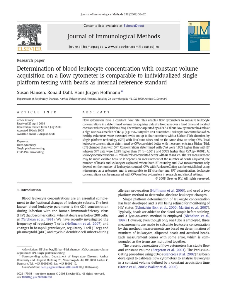 Journal of Immunological Methods: Research Paper | PDF | Flow Cytometry ...