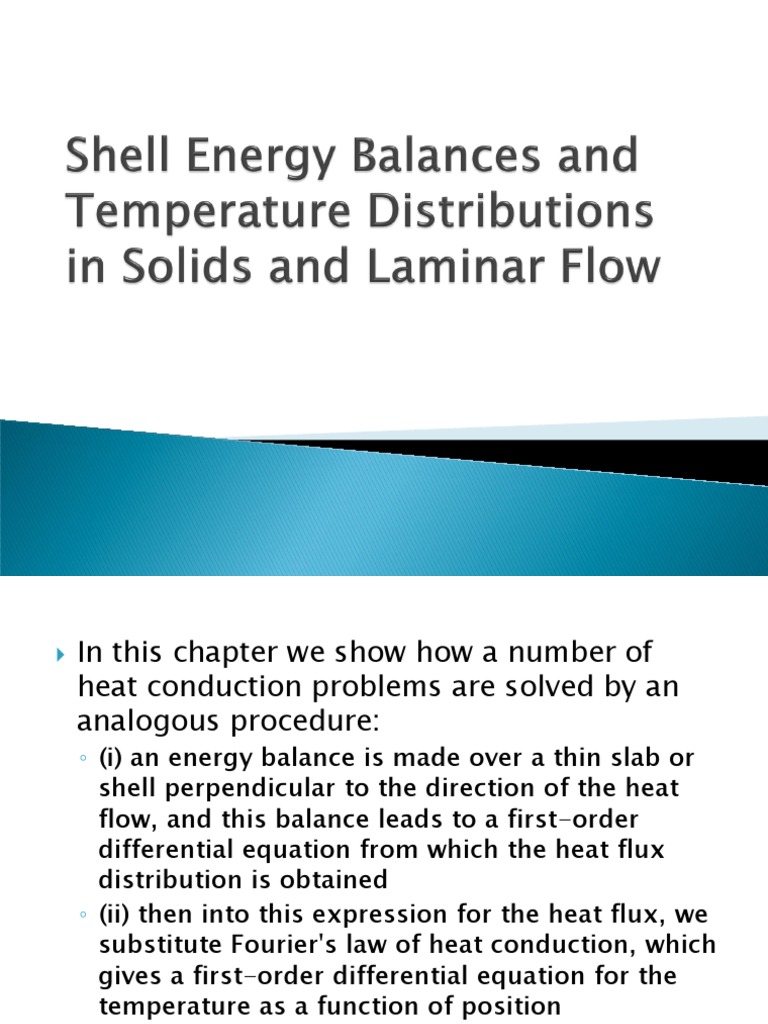 Shell Energy Balances | PDF | Thermal Conduction | Flux