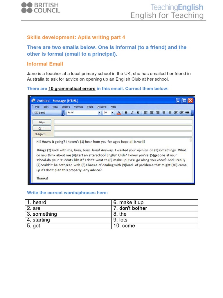Email Writing: Formal vs Informal | PDF