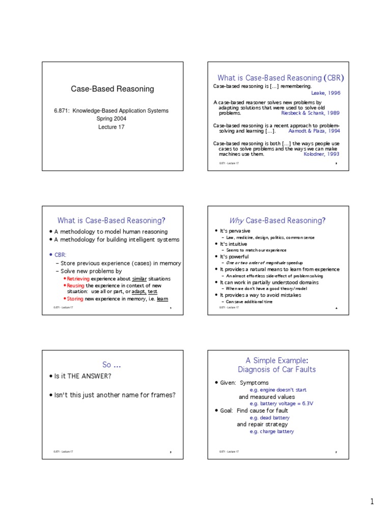 What Is Case-Based Reasoning (CBR) | PDF | Reason | Cognitive Science