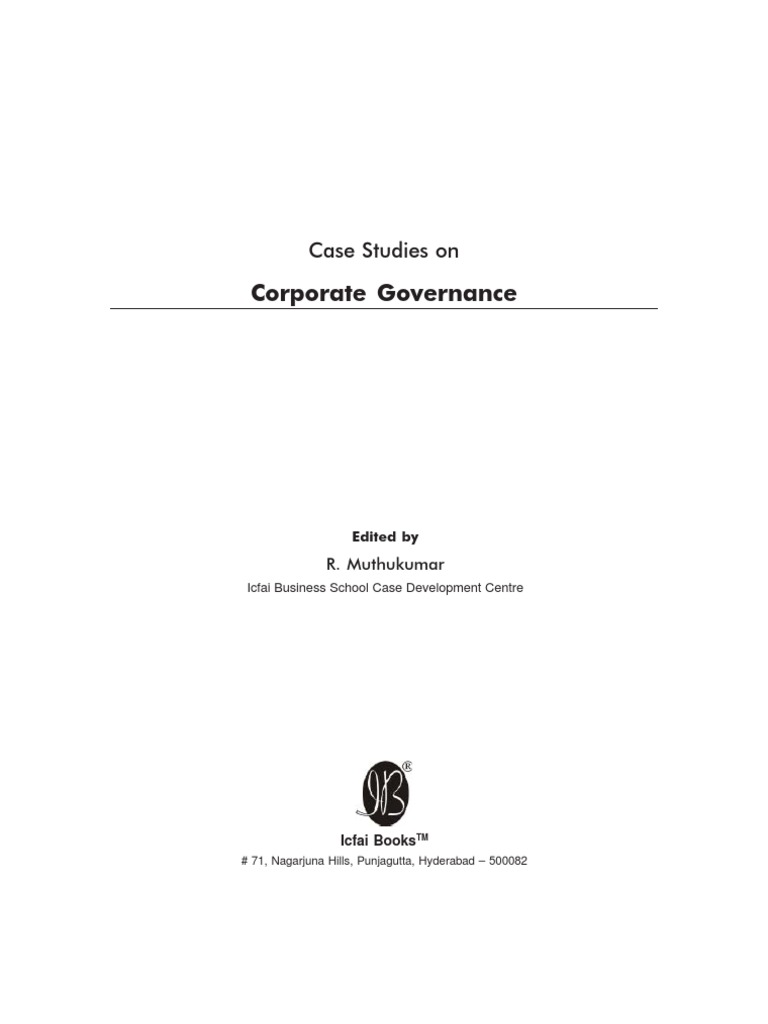 Case Studies On Corporate Governance | Corporate Governance | Board Of ...