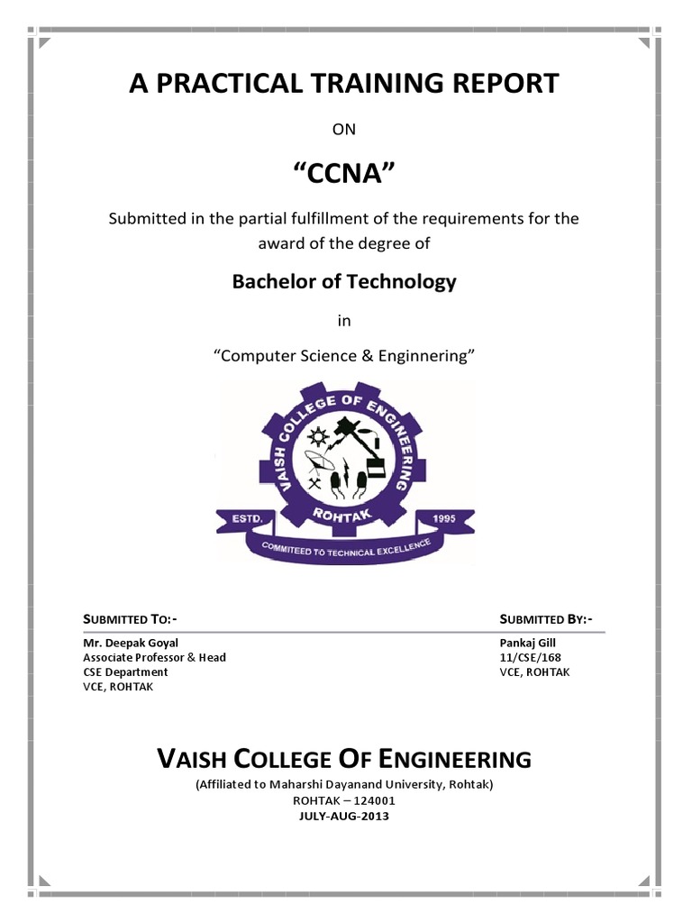Training Report On CCNA (Cisco Certified Network Associate) | PDF ...