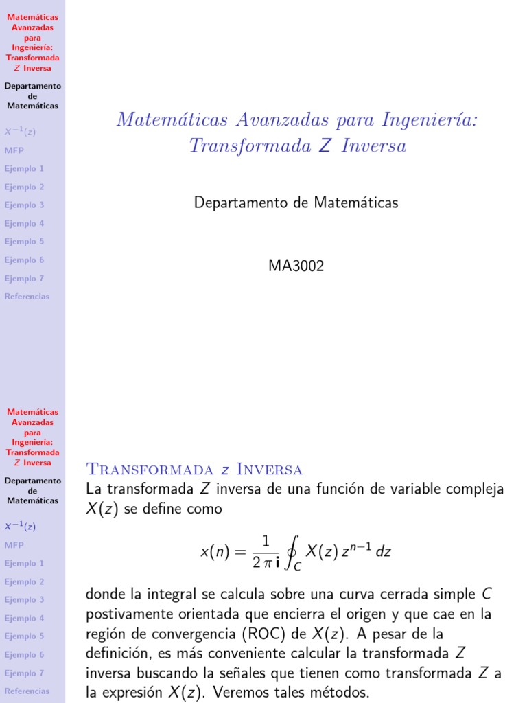 Transformada Z Inversa | PDF