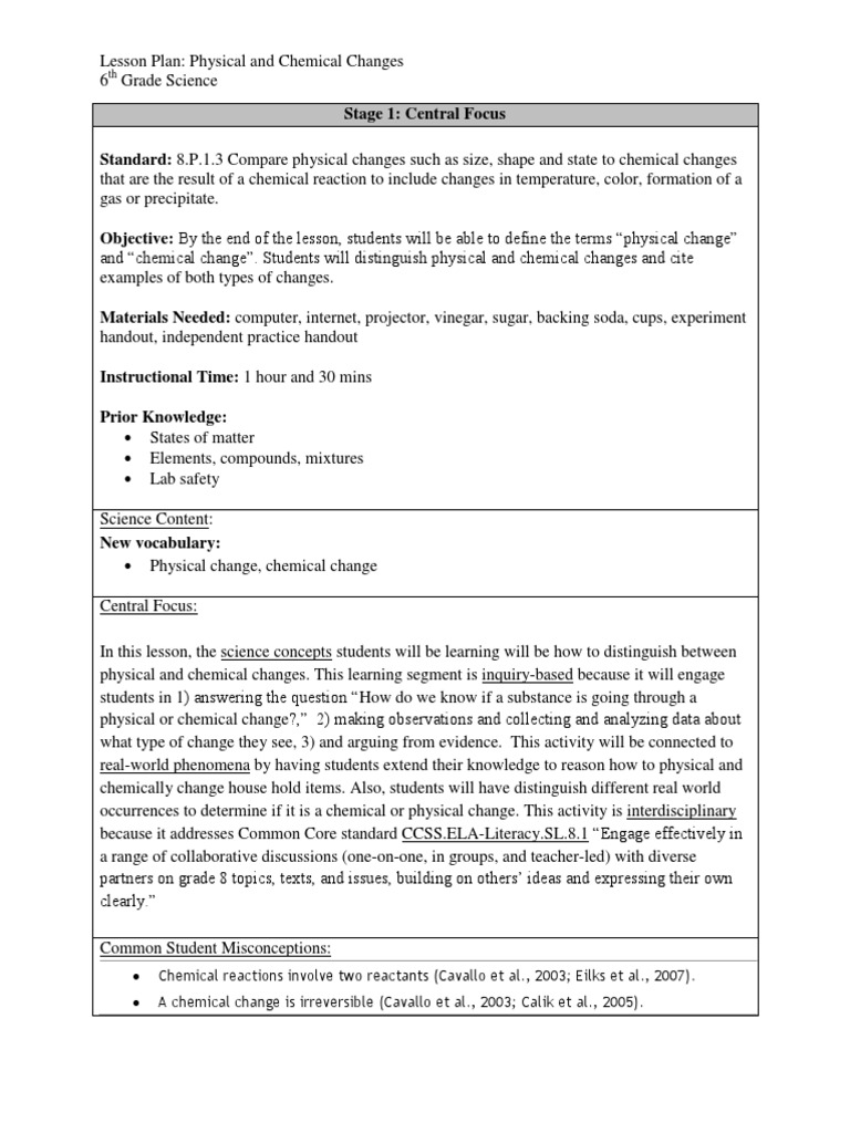 Lp-Physical and Chemical Changes | PDF | Chemical Substances | Experiment