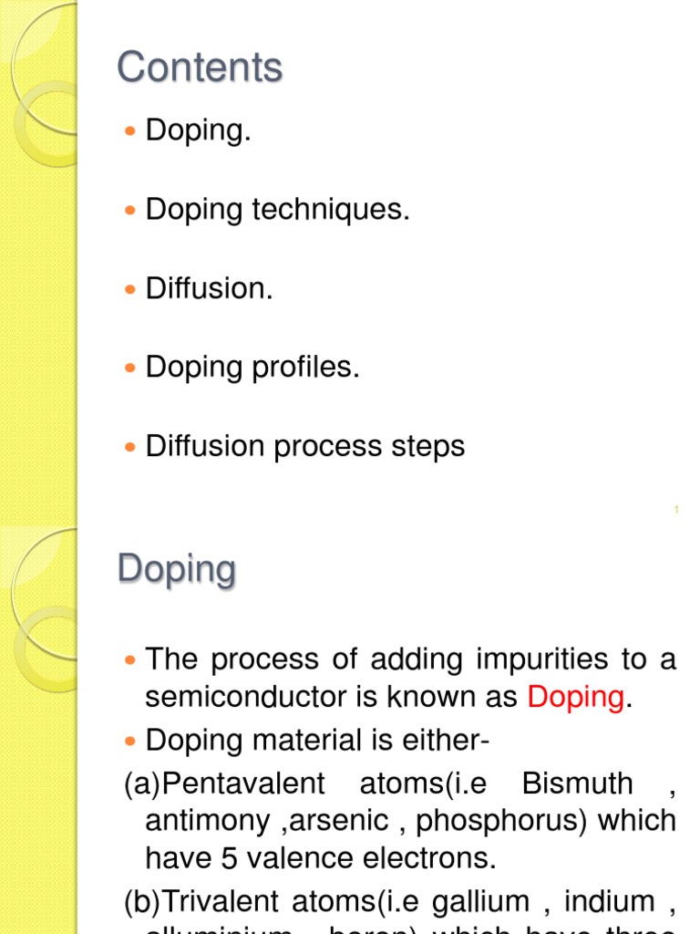 Diffusion process | Doping (Semiconductor) | Semiconductor Devices