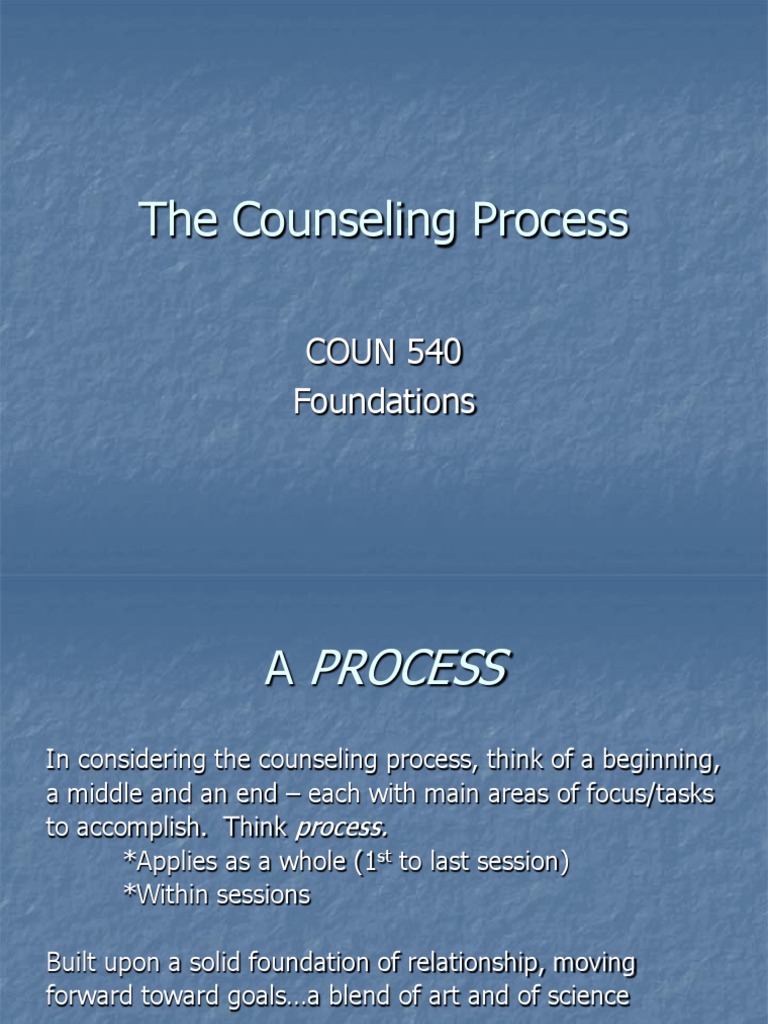 The Counseling Process | PDF | School Counselor | Psychological Evaluation