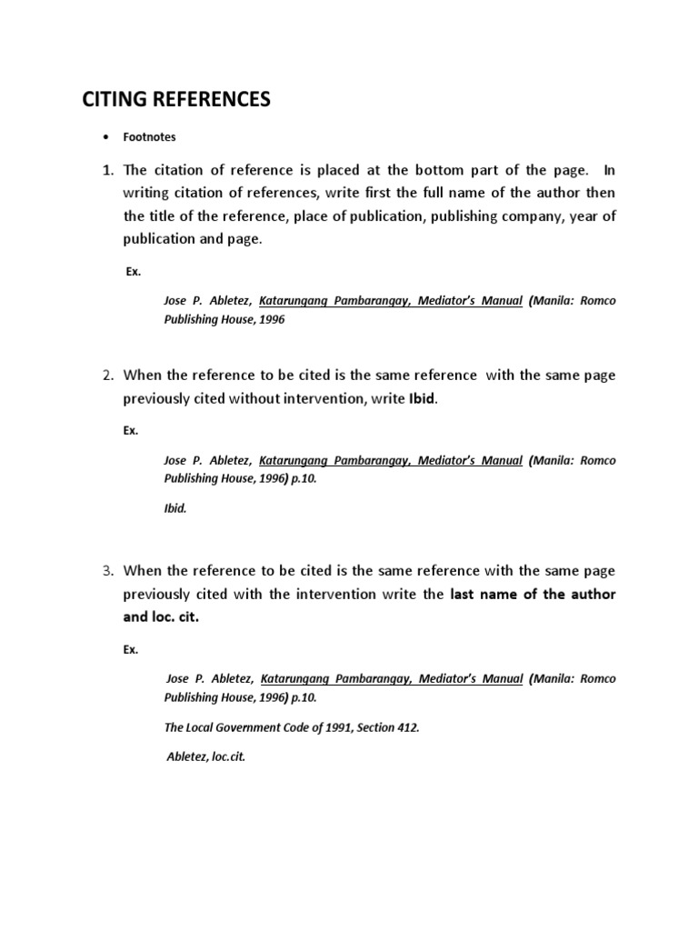 Footnote Citation Guidelines | PDF