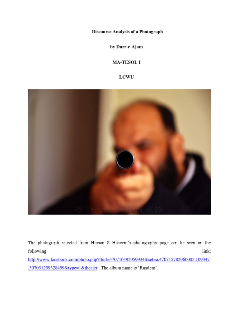Discourse Analysis of A Photograph | PDF | Shape | Perspective (Graphical)