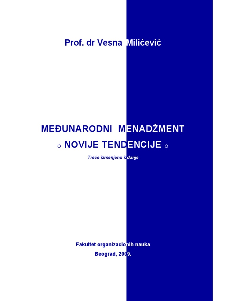 KNJIGA Medjunarodni Menadzment | PDF