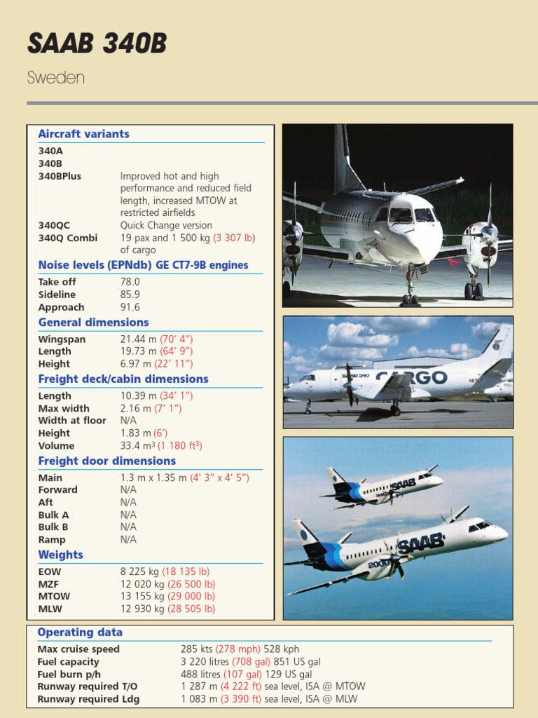 Saab 340 B | PDF | Technology & Engineering