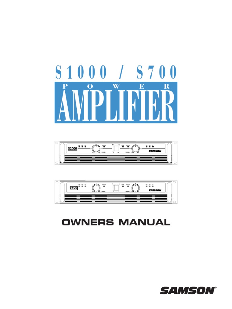 Samson s700-s1000 - Manual | PDF | Loudspeaker | Amplifier