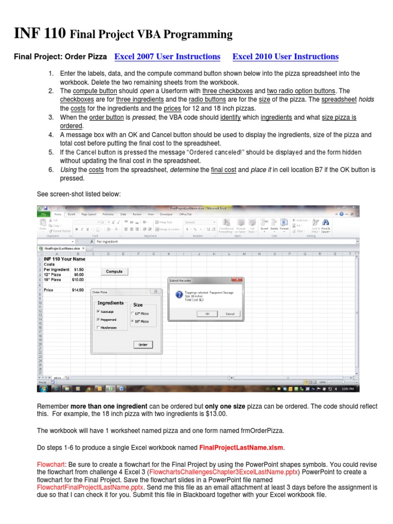 Inf 110 | PDF | Microsoft Excel | Spreadsheet