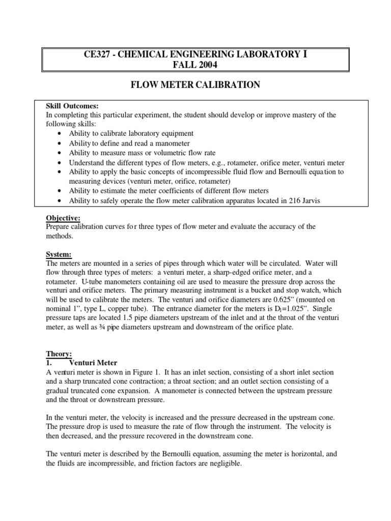 Calibrate Flow Meters & Evaluate Accuracy | PDF | Gases | Phases Of Matter