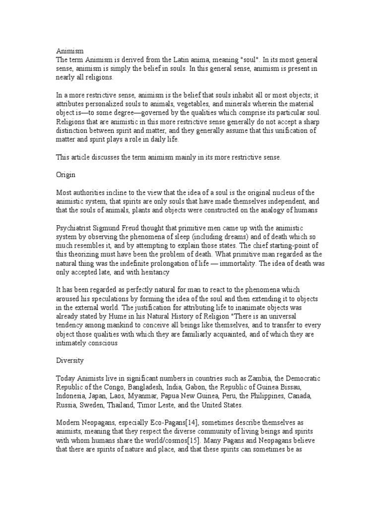 Animism | PDF | Christian Church | Soul