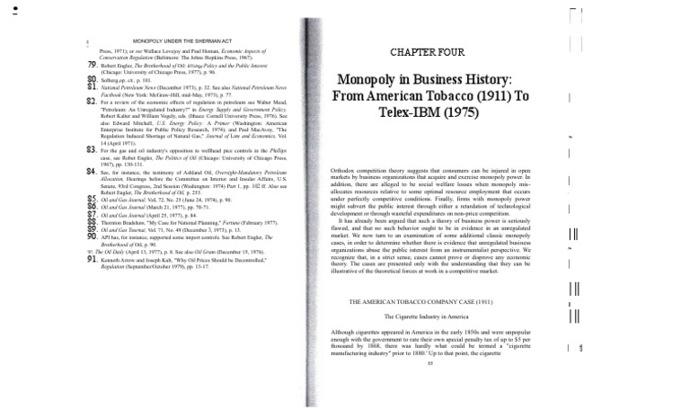 III III: Monopoly in Business History: From American Tobacco (1911) To ...
