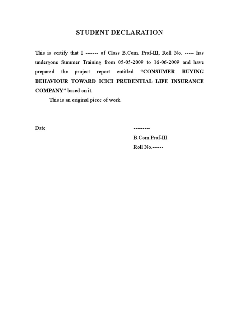 Student $ Teacher Declaration | PDF