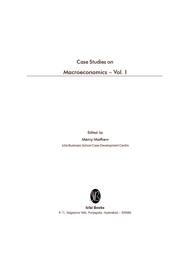 Case Studies On Macroeconomics - Vol.I | PDF | Gross Domestic Product ...