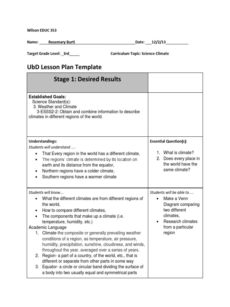 Lesson Plan 4 Science | PDF | Climate | Weather