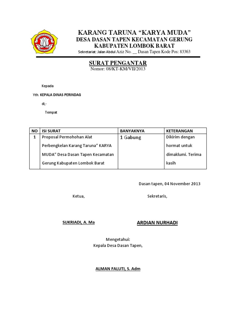Karang Taruna Kop Bengkel Karya Muda | PDF