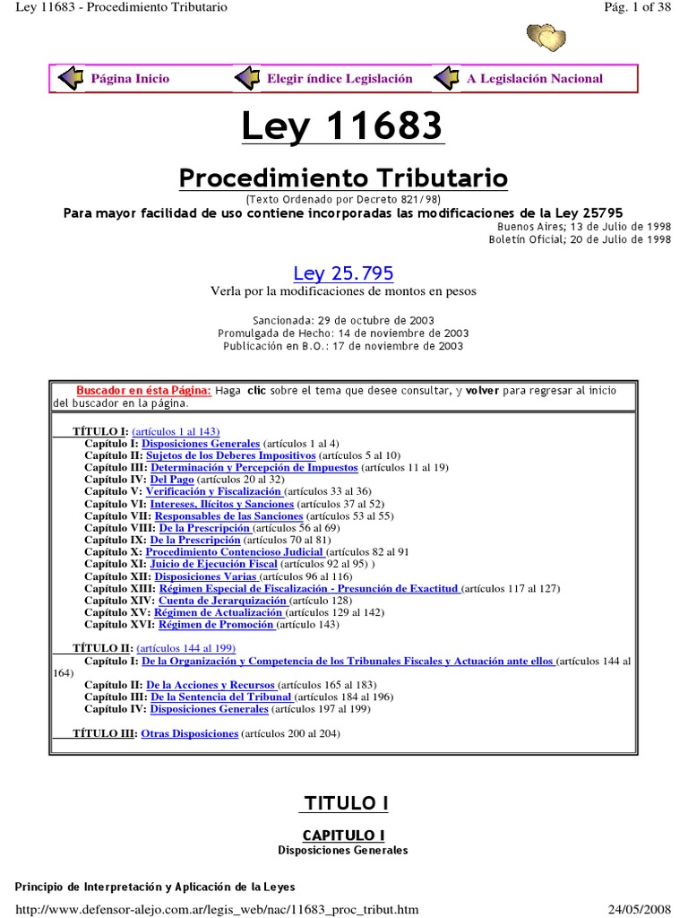 Ley 11683 | PDF | Impuestos | Impuesto sobre la renta Ley 11683 | PDF | Impuestos | Impuesto sobre la renta