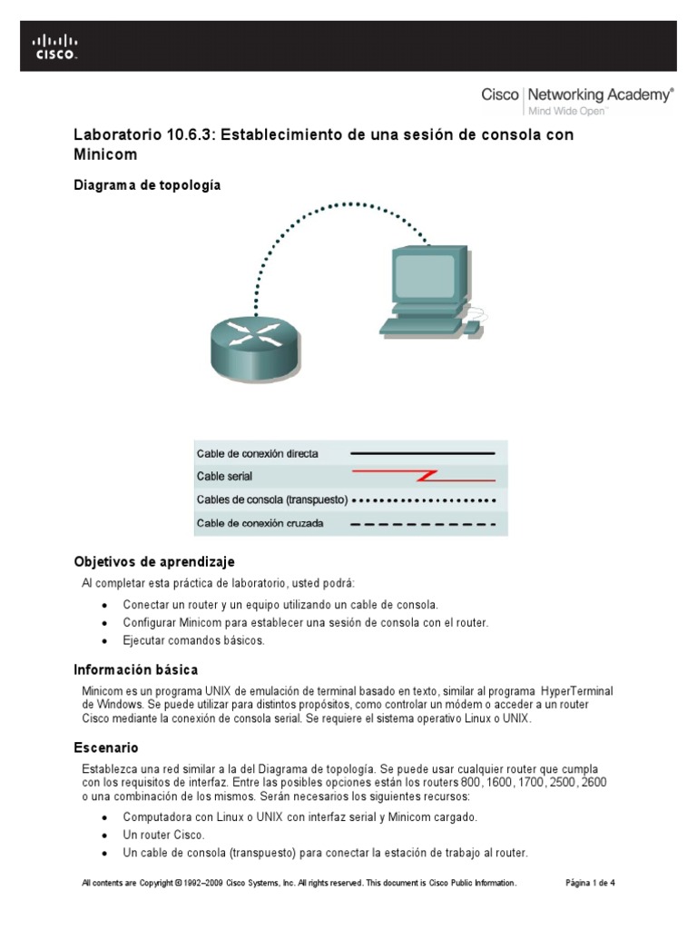 Establecimiento de Una Sesión de Consola Con Minicom | PDF | Interfaz de línea de comando | Unix