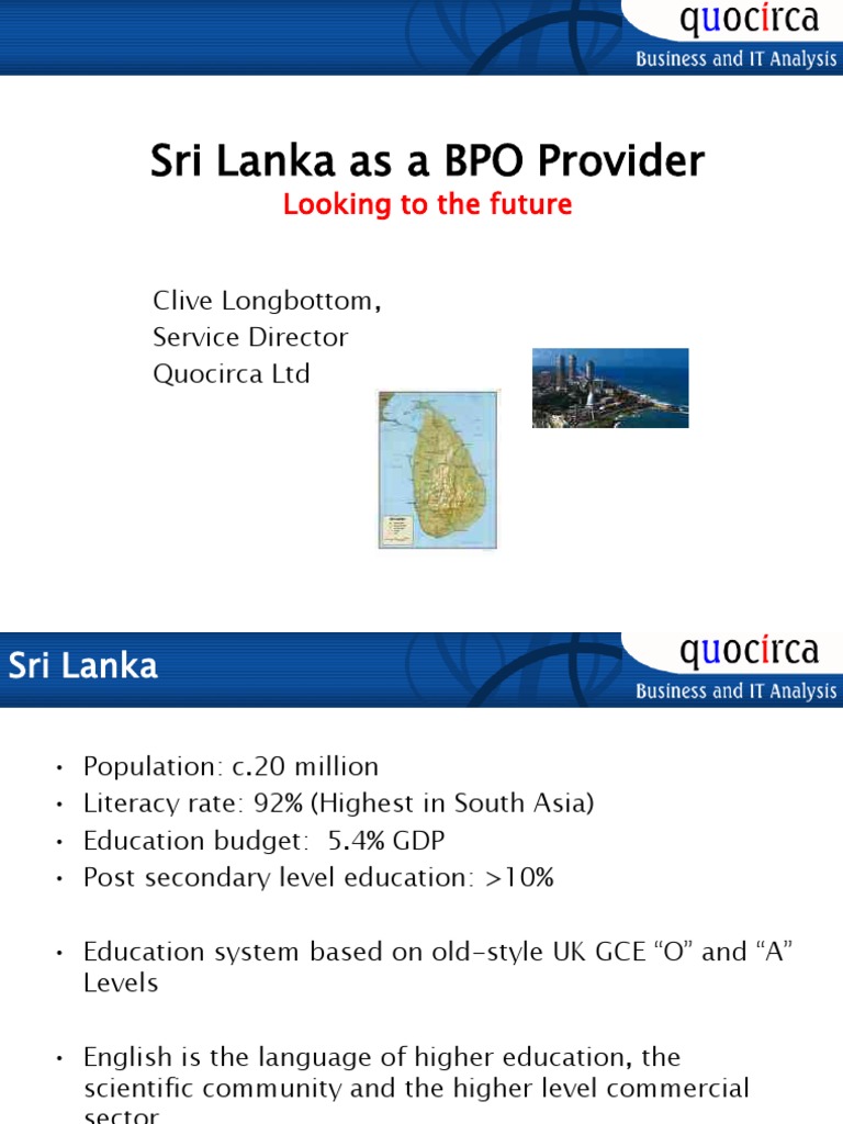 Sri Lanka As A BPO Provider | PDF | Business Process Outsourcing | Business