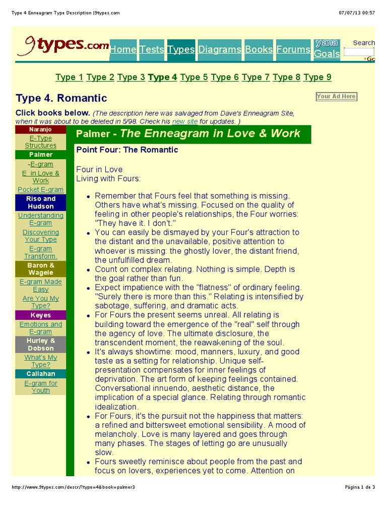 Type 4 Enneagram Type Description 2 | PDF | Enneagram Of Personality ...