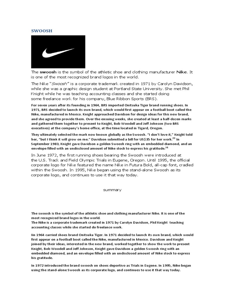 Nike Swoosh Logo History | PDF