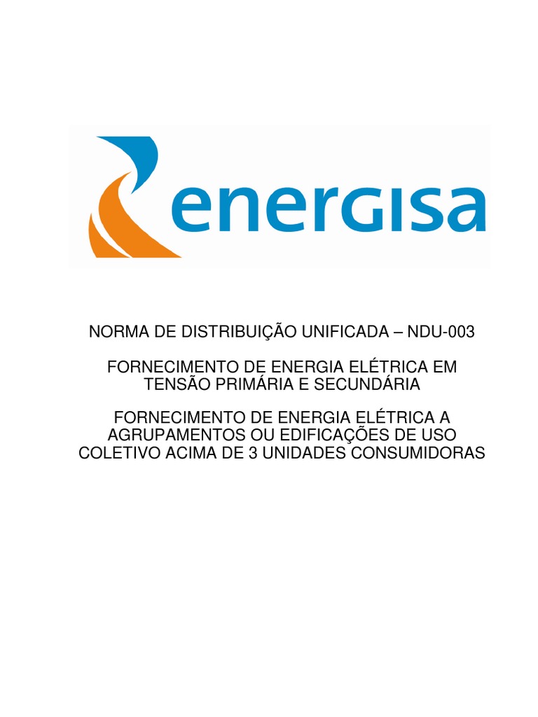 Norma de Distribuição Unificada - Ndu-003 | PDF | Fiação elétrica | Medição