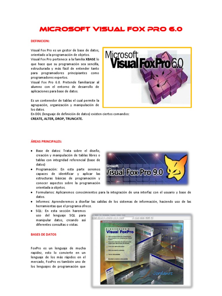 Introducción a Visual FoxPro 6.0 | PDF | Bases de datos | SQL