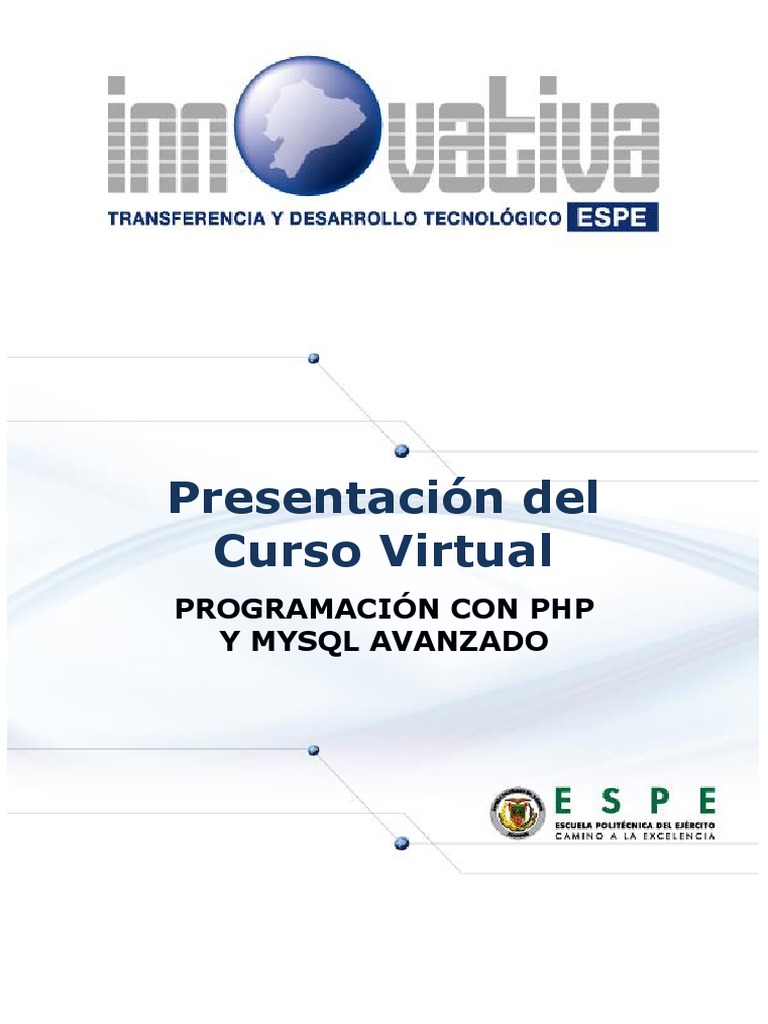 Programación Con PHP y Mysql Avanzado | PDF | Php | Mi sql