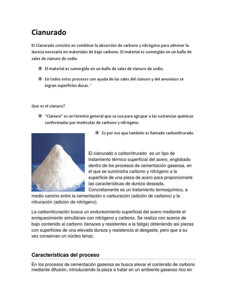 Proceso de Cianurado en Acero | PDF | Ciencia de los materiales ...