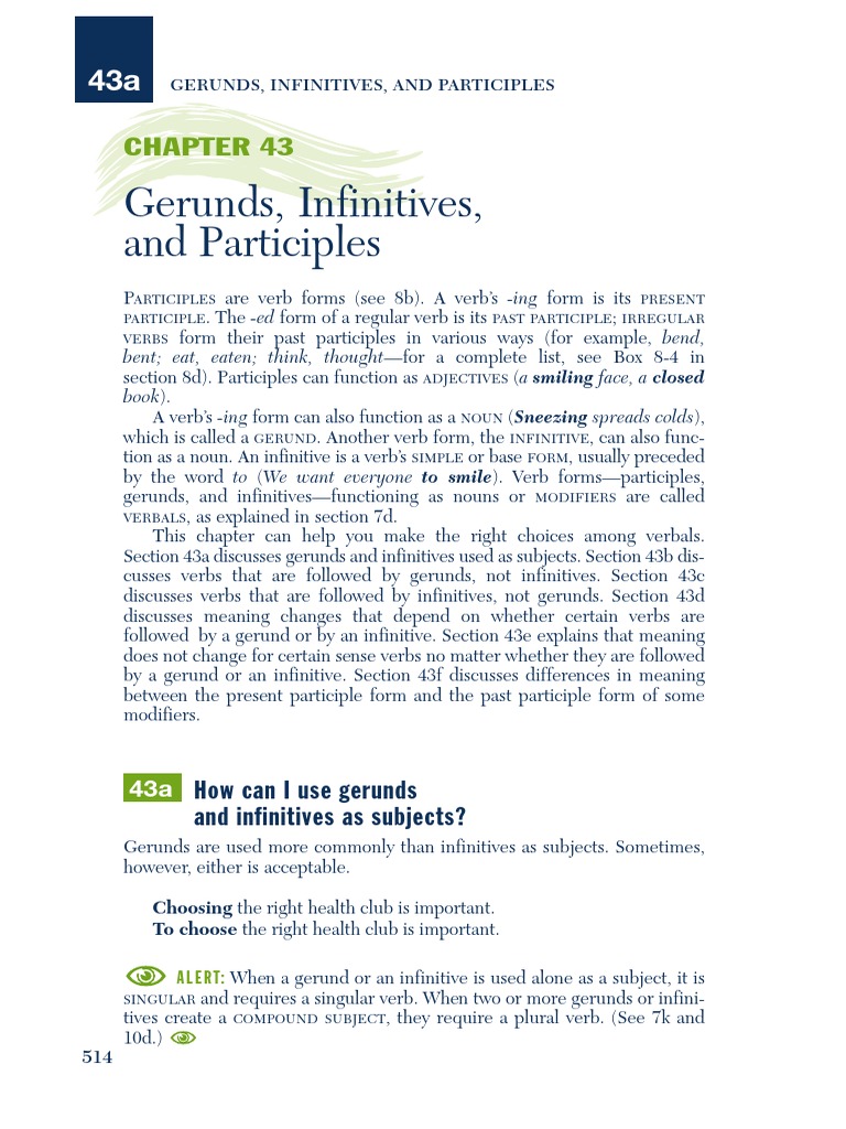 Understanding Gerunds, Infinitives, and Participles | PDF | Language ...