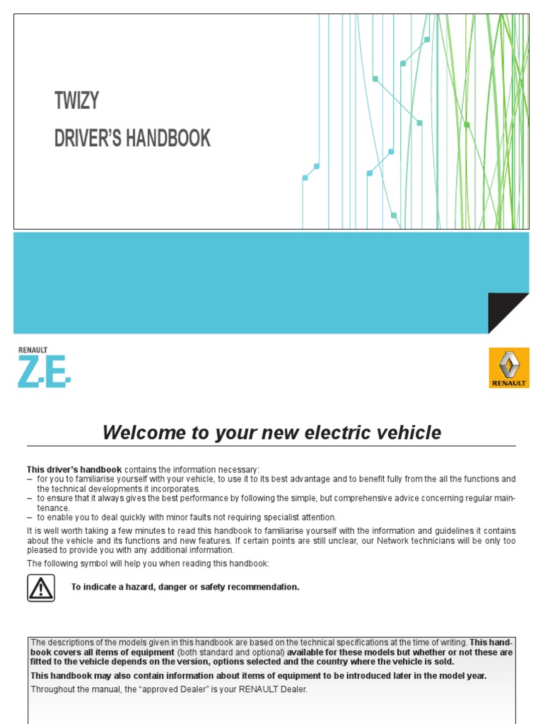 Renault Twizzy Electric Car | PDF | Airbag | Seat Belt