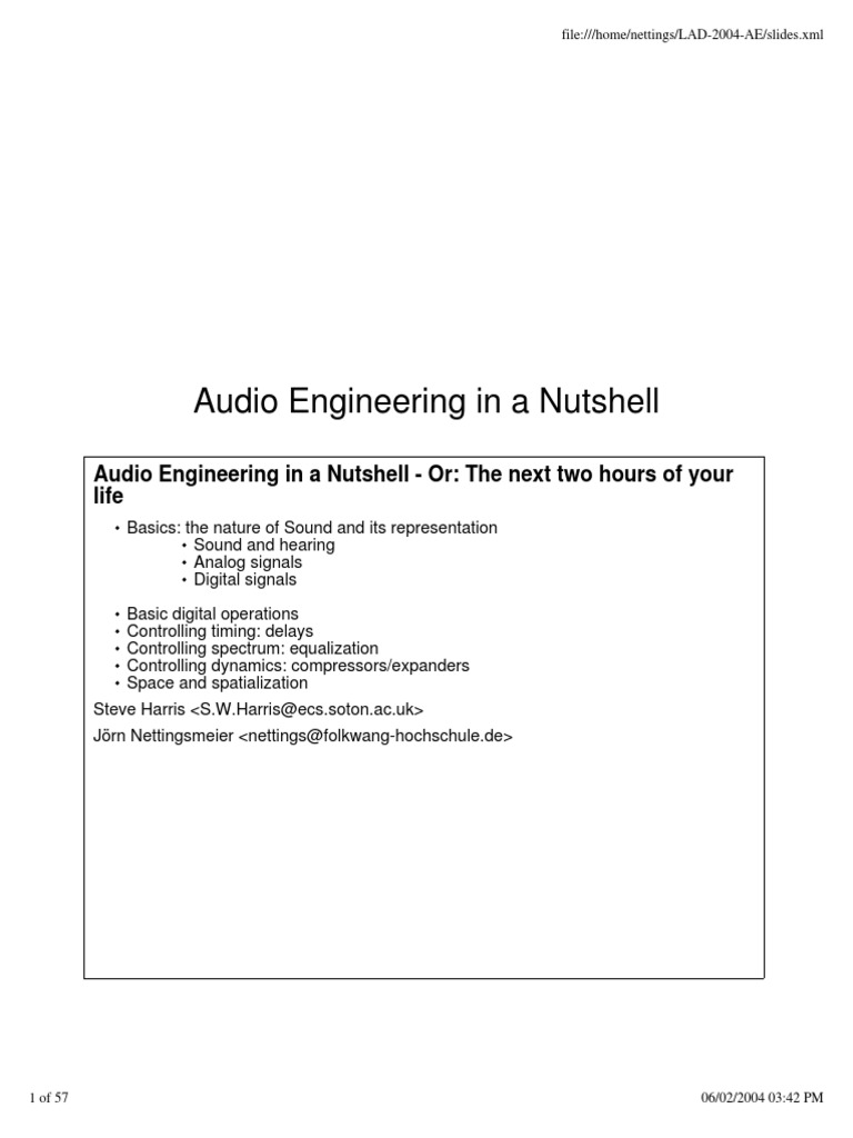 Audio Engineering Fundamentals Explained | PDF