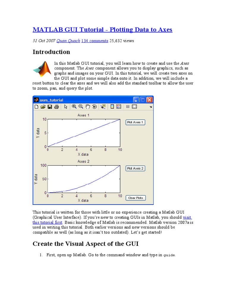 Matlab Gui Tutorial | PDF | Matlab | Graphical User Interfaces