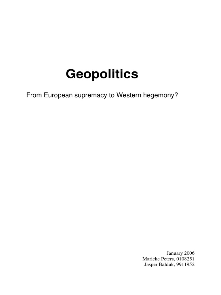 Geopolitics | PDF | Geopolitics | Foreign Policy