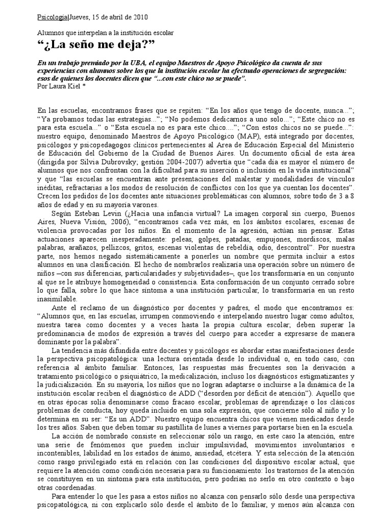 La Seño Me Deja, Laura Kiel | PDF | Bienestar